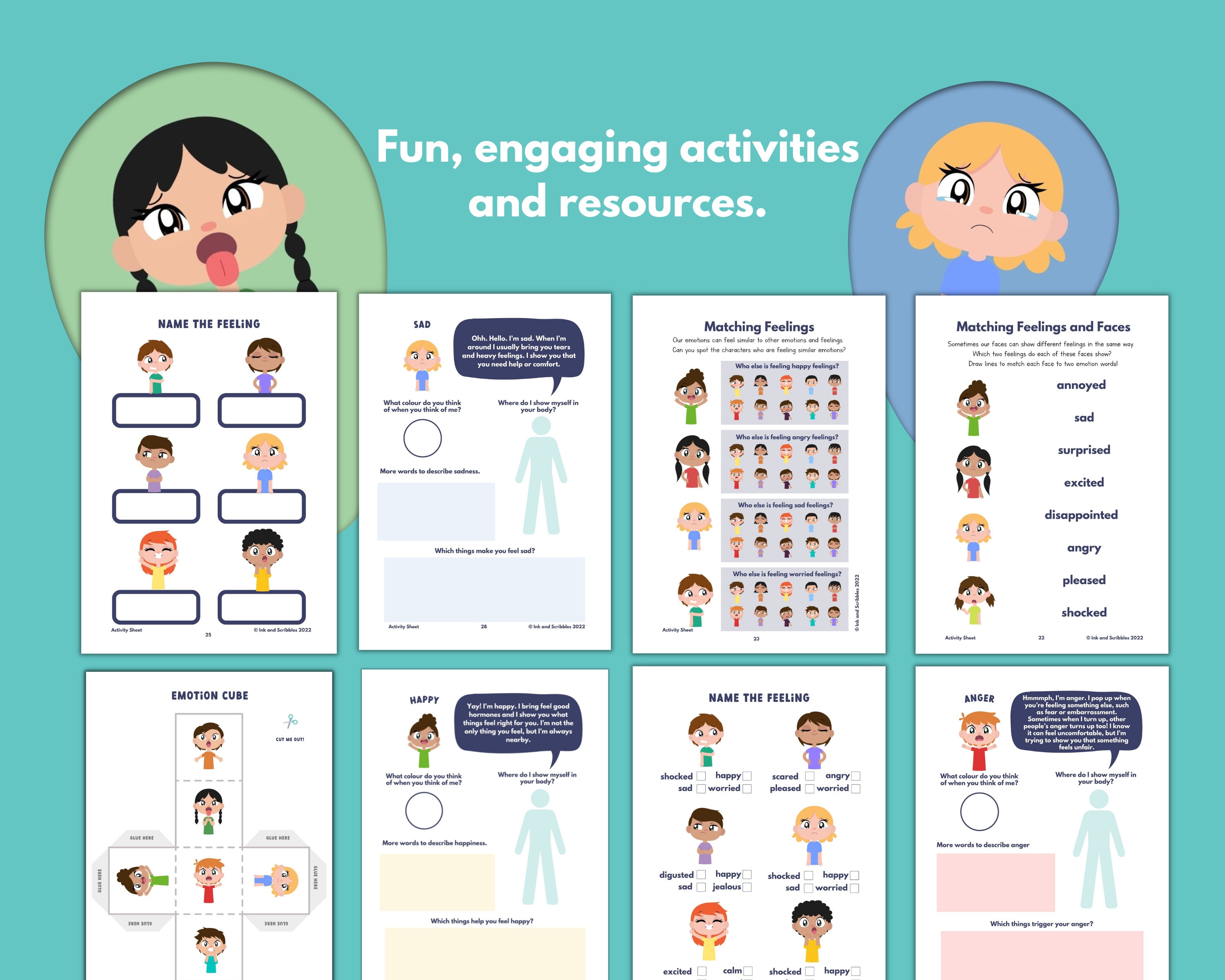 Emotion Learning PRINTABLE Bundle for Kids Social Emotional - Etsy