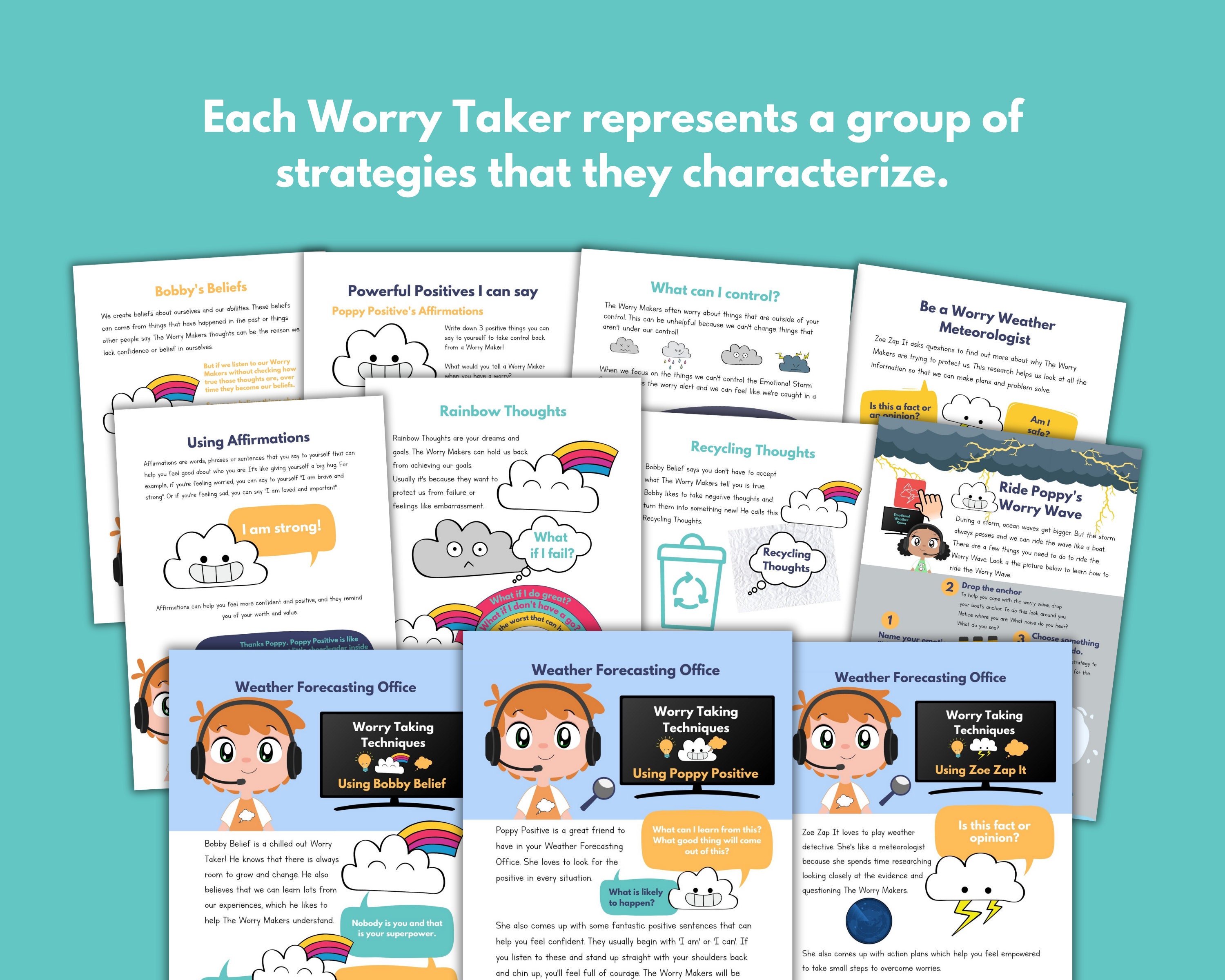 Child Anxiety Workbook Printable | 16‑session CBT Program & Worry ...