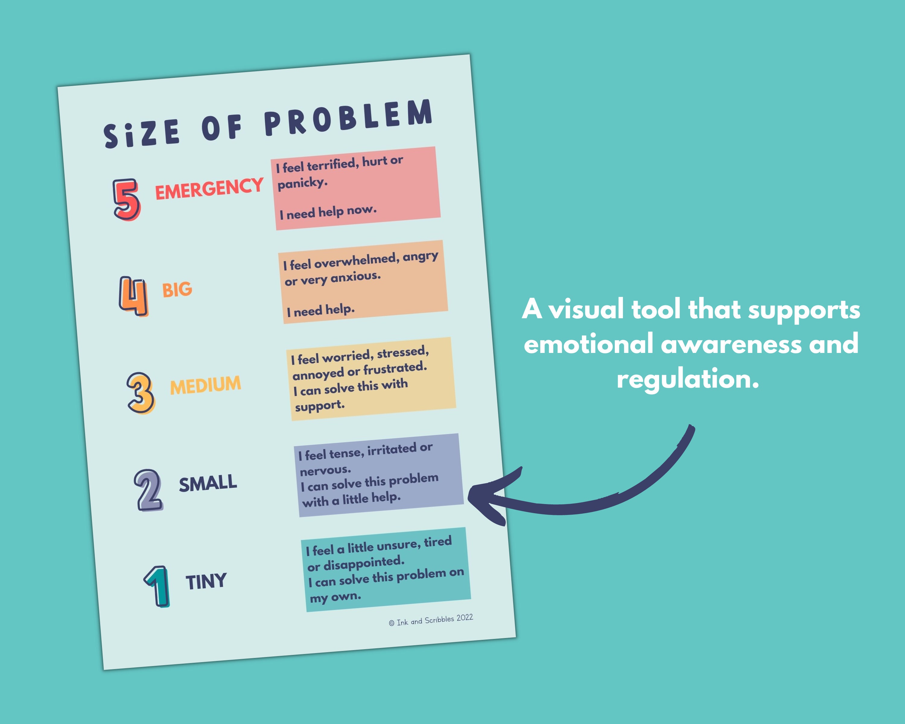How Big is My Problem Sheet for Teens | PRINTABLE Feelings Scale ...
