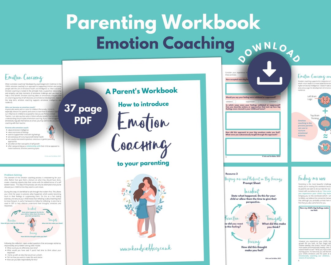Parenting Workbook PRINTABLE, Emotion Coaching Guide to Help Kids ...