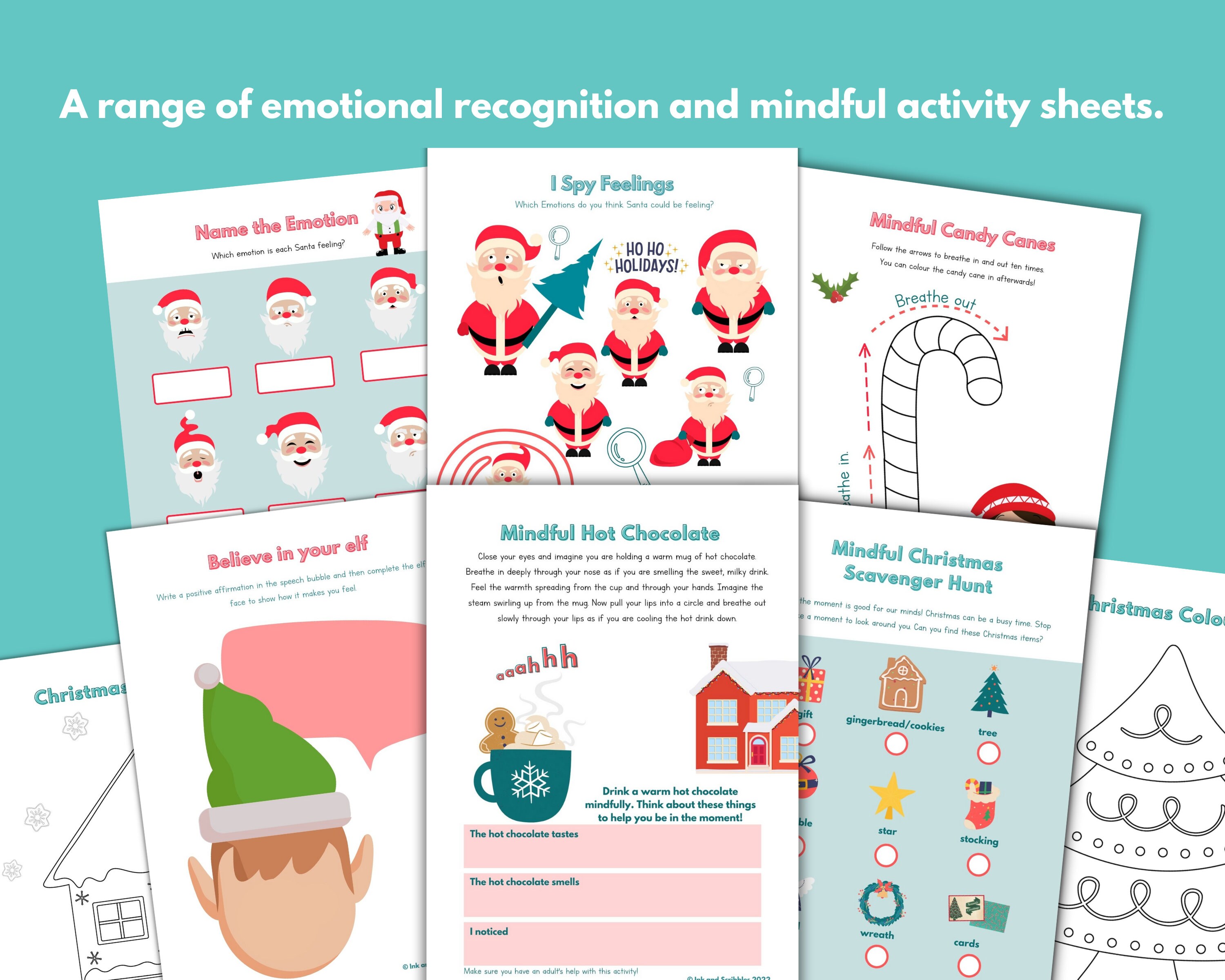 Christmas Emotions Feelings Activity Sheets PRINTABLE for Kids ...
