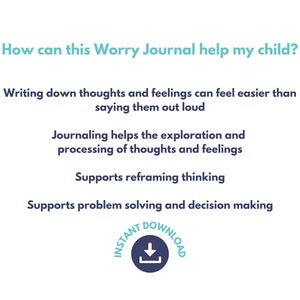 Anxiety Journal for Kids PRINTABLE | PDF | Anxious Children's Worry ...