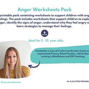 Anger Management Worksheets for Kids PRINTABLE Managing Emotions ...