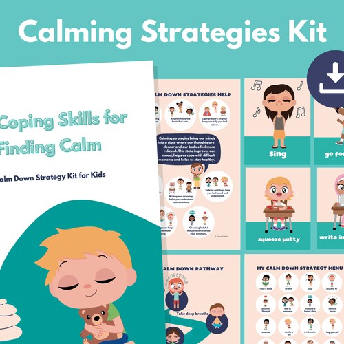 Calming Corner Cards Calming Cards for Kids Coping Cards - Etsy