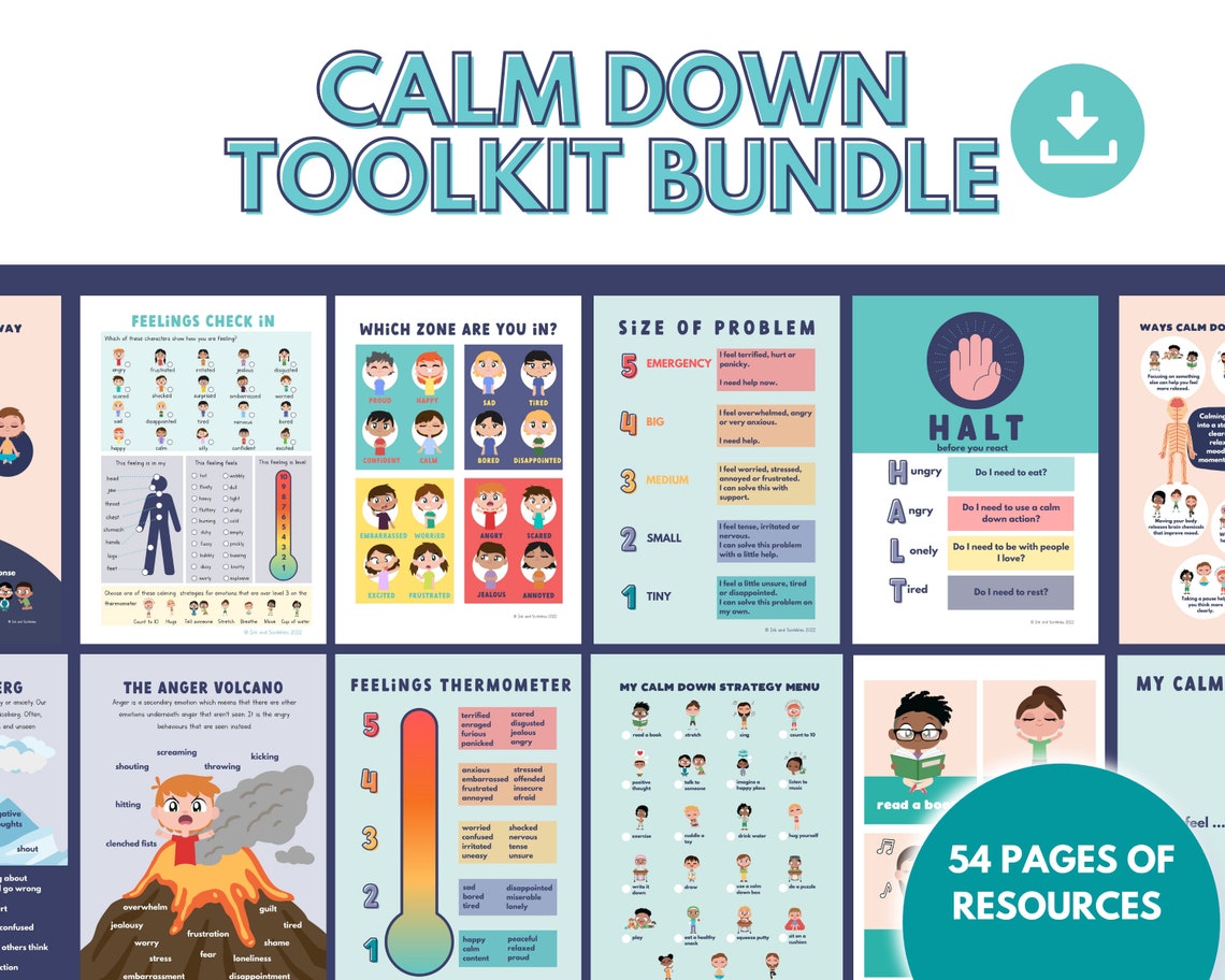 Calm Down Corner Toolkit Bundle for Kids Time in Cool Down - Etsy UK