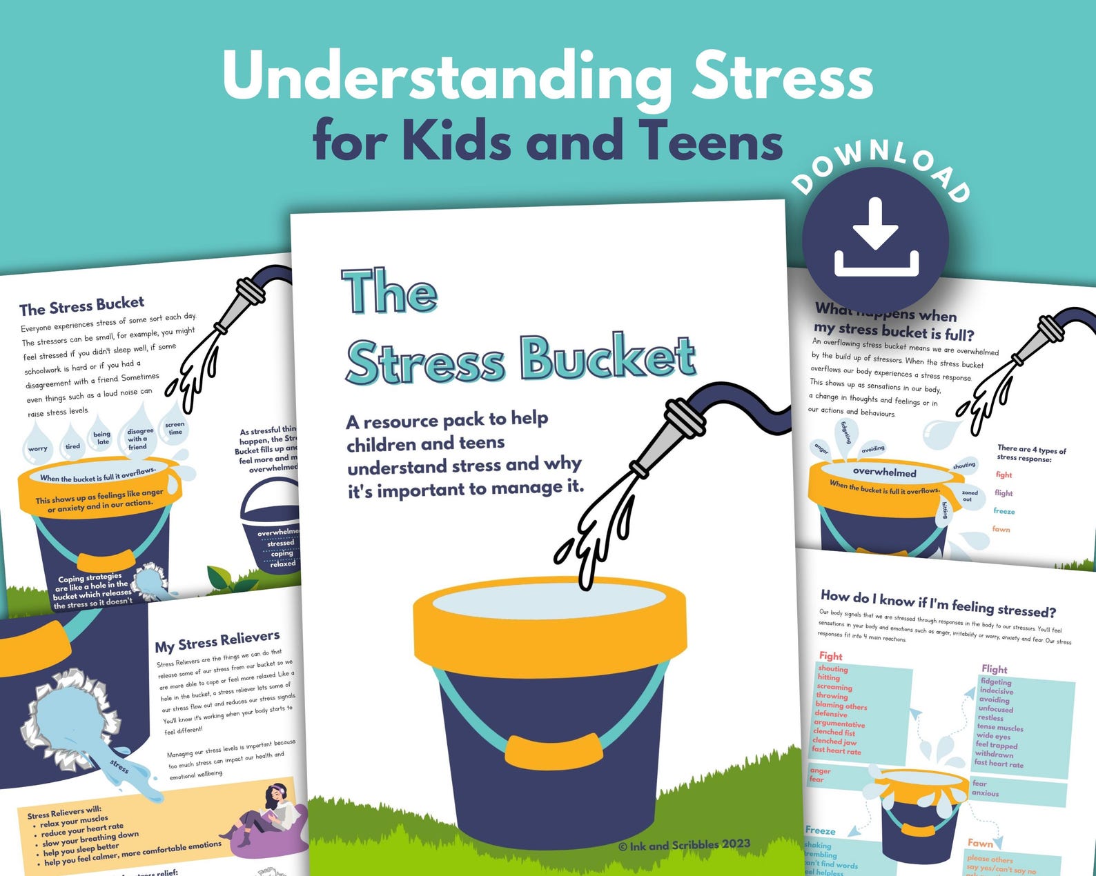 Stress Bucket Worksheet: Kids & Teen Stress Management (printable) - Etsy