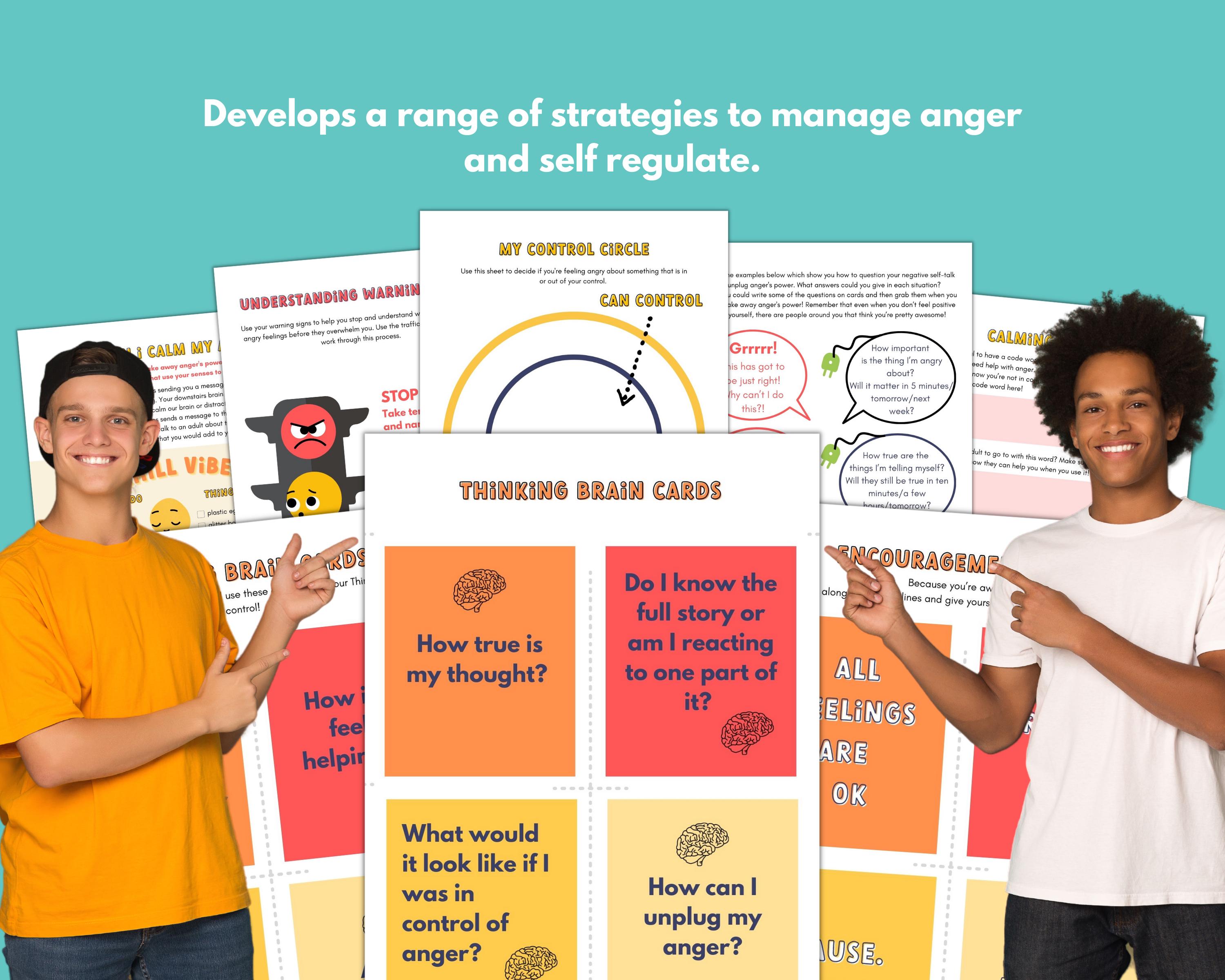 Teen Anger Management Printable Bundle: Coping Skills & Emotional ...