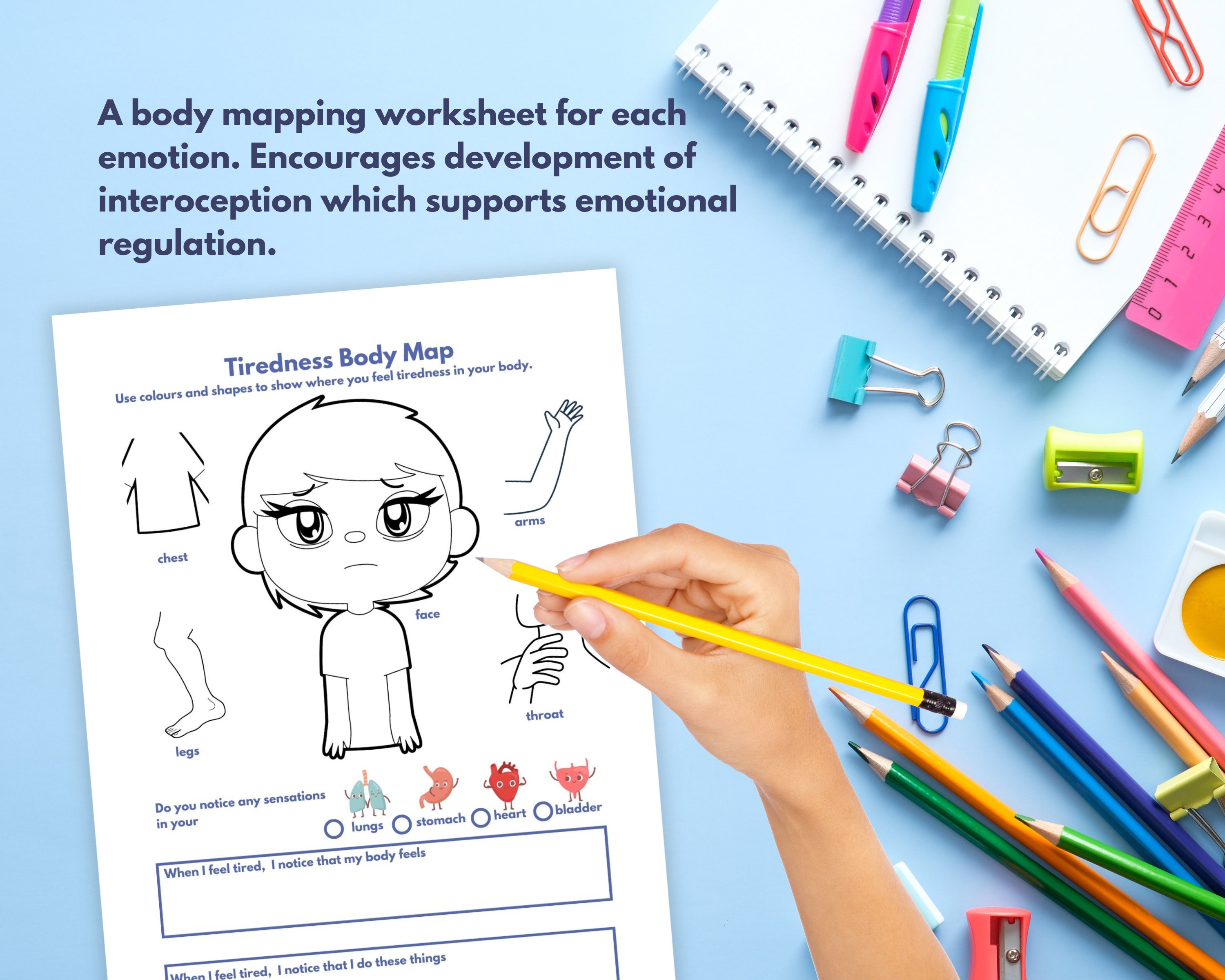 Emotion Identification and Recognition Kids PRINTABLE Body Mapping ...