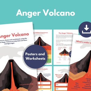 Anger Volcano PRINTABLE for Kids Anger Management Posters Emotional ...