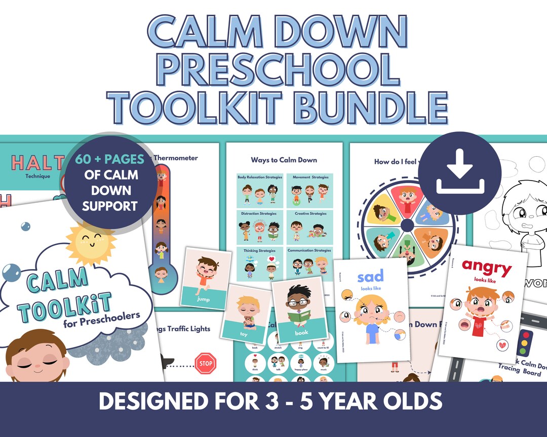 Toddler Calm Down Corner Toolkit PRINTABLE Emotional Regulation and Coping Skills for Preschool ...