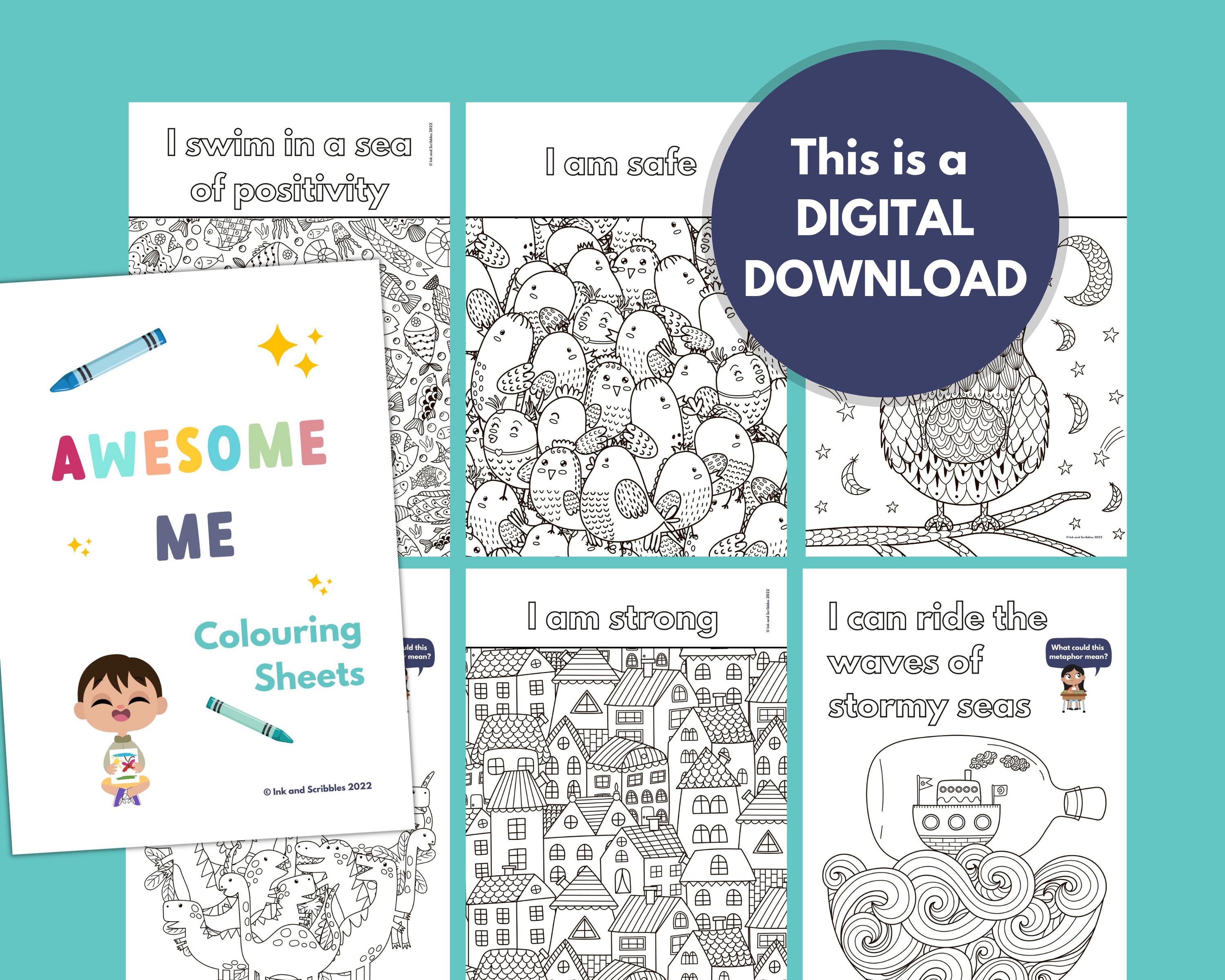Affirmation Colouring Pages for Kids | Mindful Colouring | Calming ...