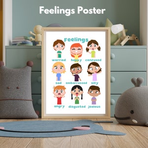 Emotions Feelings Flashcards Social Emotional Learning Poster - Etsy