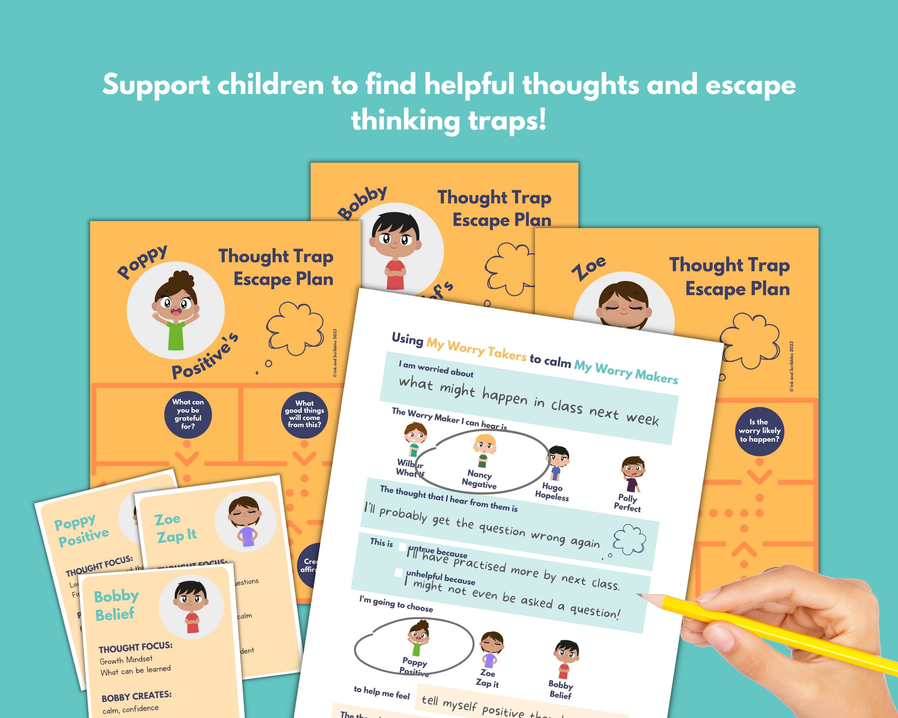 Cognitive Distortion Kids Cards PRINTABLE Thinking Errors, Thought ...