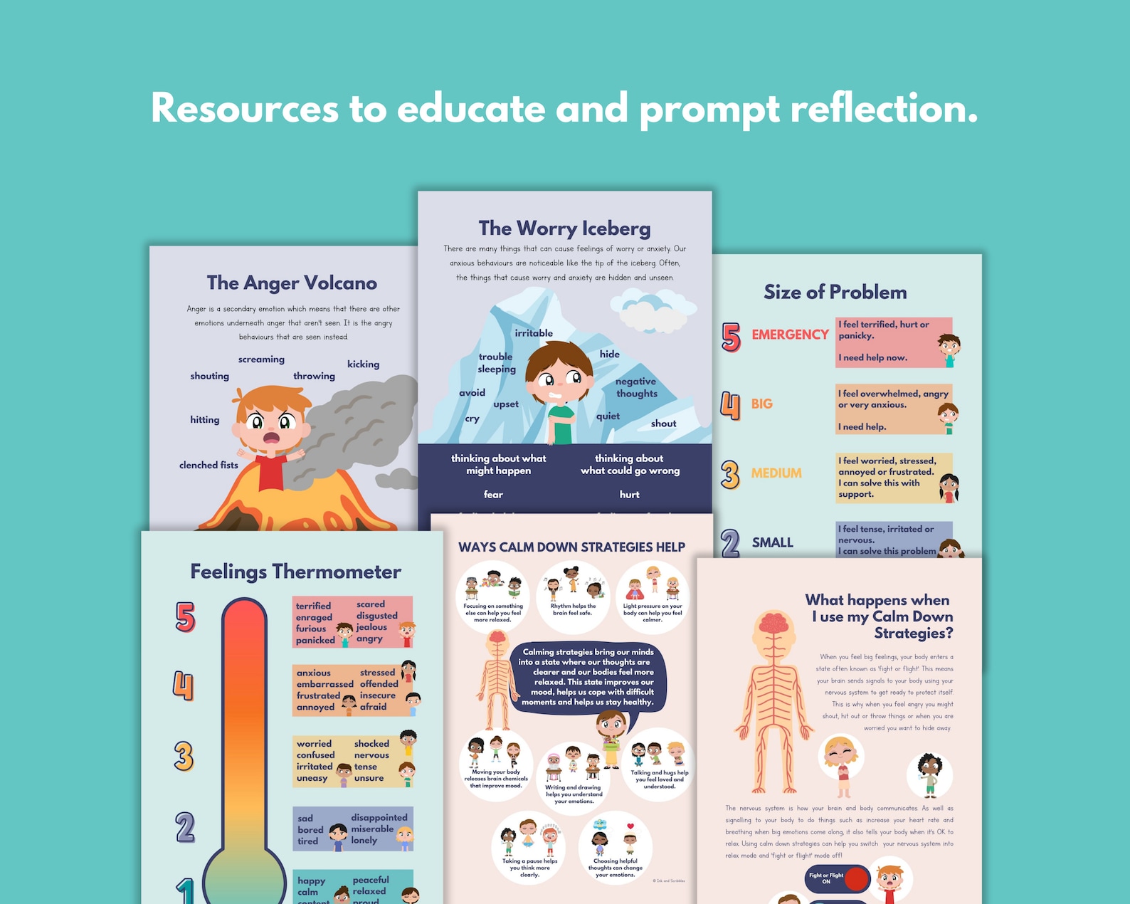 Calm Down Corner Toolkit Bundle for Kids Time in Cool Down PRINTABLE Resources Calming Tools ...