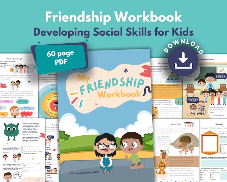 Friendship & Social Skills Workbook for Kids | Printable SEL Activities ...
