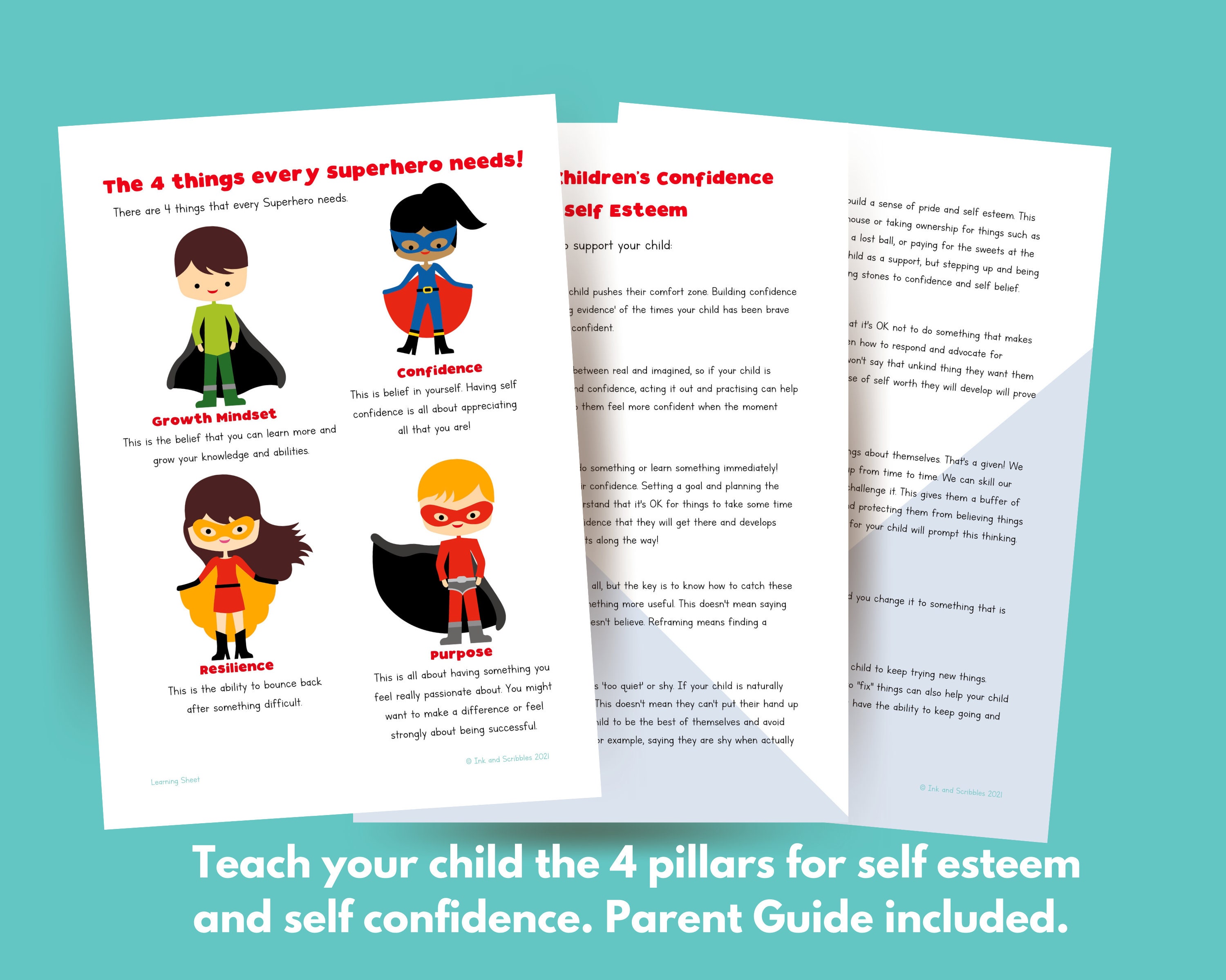 Confidence Self Esteem PRINTABLE for Kids Superhero Themed - Etsy UK