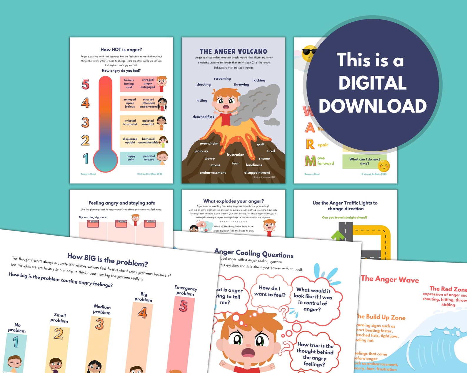 Anger Management for Kids PRINTABLE Bundle for Professional Use by ...