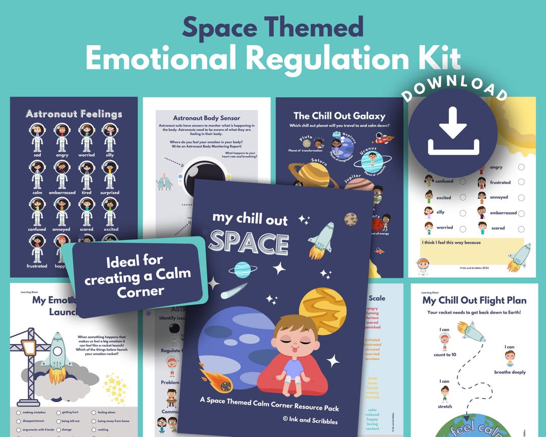 Emotional Regulation SPACE Themed Feelings Worksheets PRINTABLE for ...