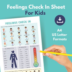 Feelings Worksheet for Kids to Identify Emotions PRINTABLE Feelings ...