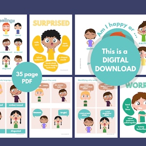 Emotions Feelings Flashcards, Social Emotional Learning Poster ...