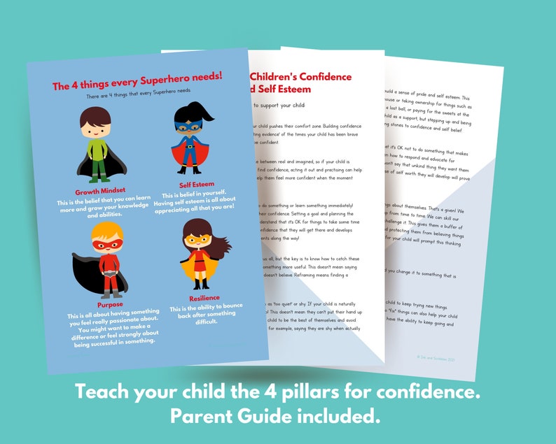 Confidence Self Esteem PRINTABLE for Kids Superhero Themed - Etsy UK