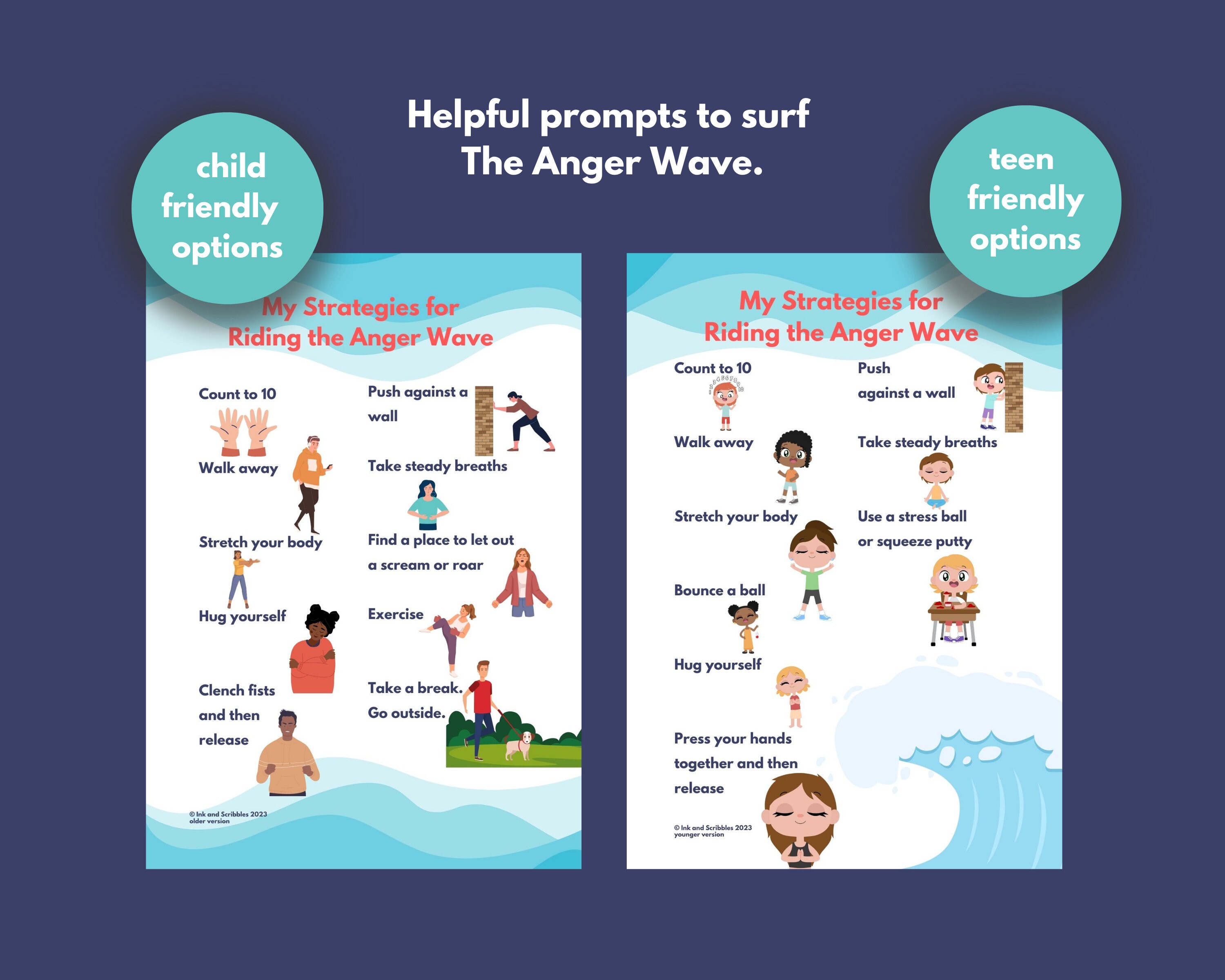 Anger Wave DBT PRINTABLE for Kids and Teens Anger Management - Etsy Canada