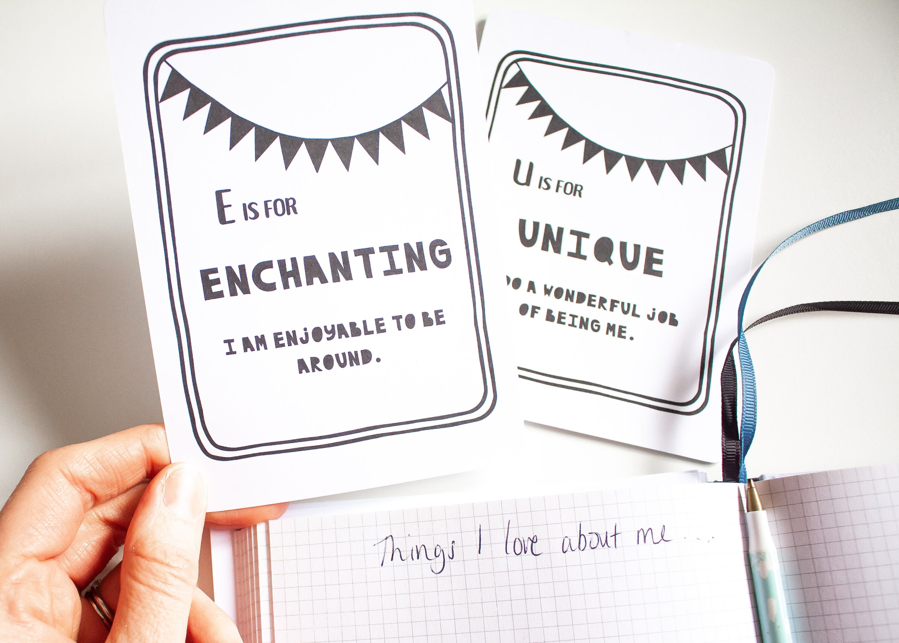 Teenager Positive Affirmation PRINTABLE Self Esteem Encouragement Black ...