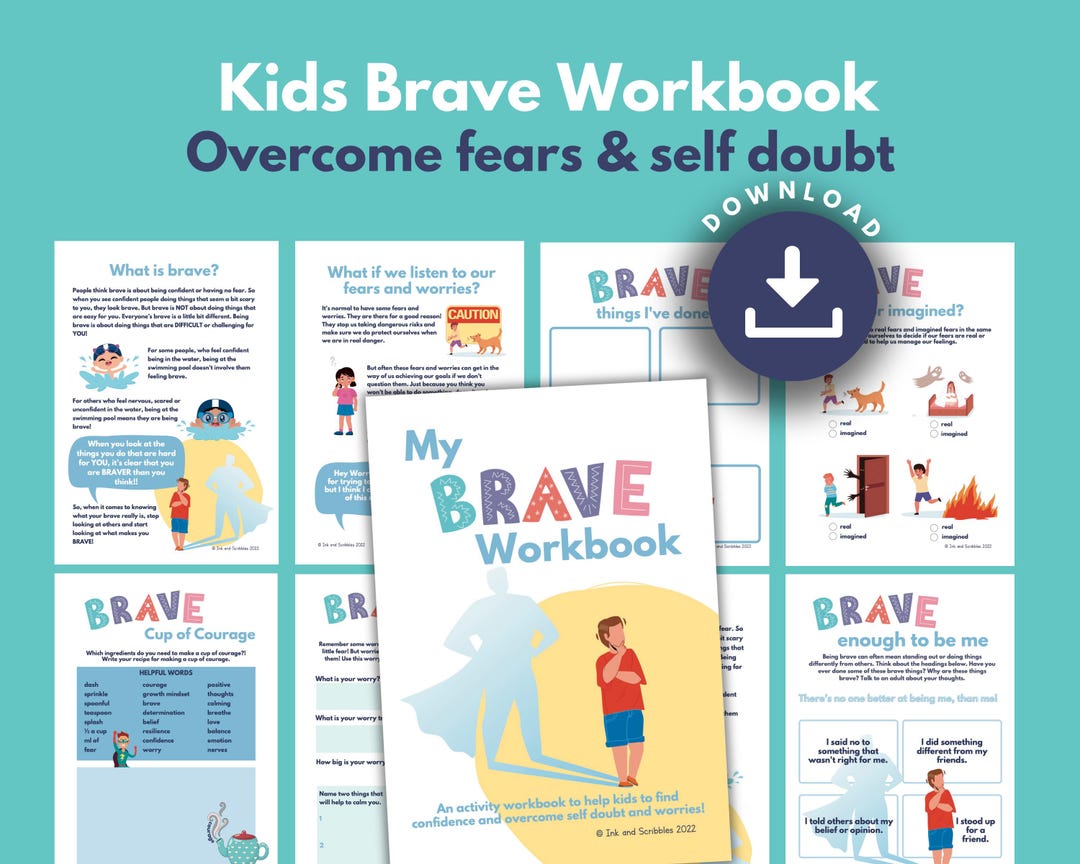 Resilience Worksheets, Overcome Fear for Kids, Confidence PRINTABLE ...