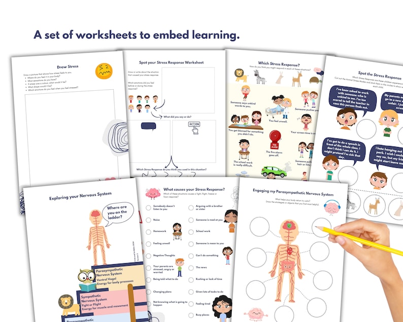 Stress Response, Nervous System Education PRINTABLE for Children Fight ...