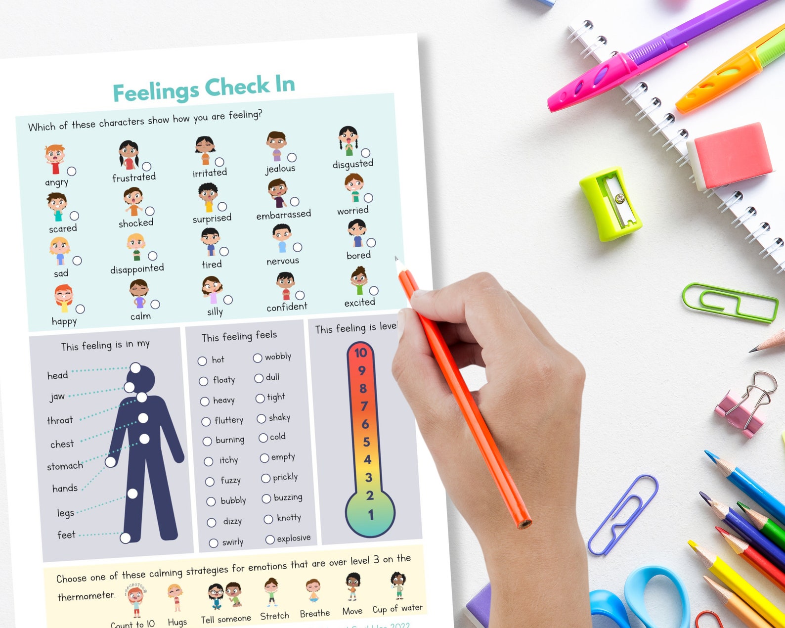 Calm Down Corner Toolkit Bundle for Kids Time in Cool Down PRINTABLE Resources Calming Tools ...