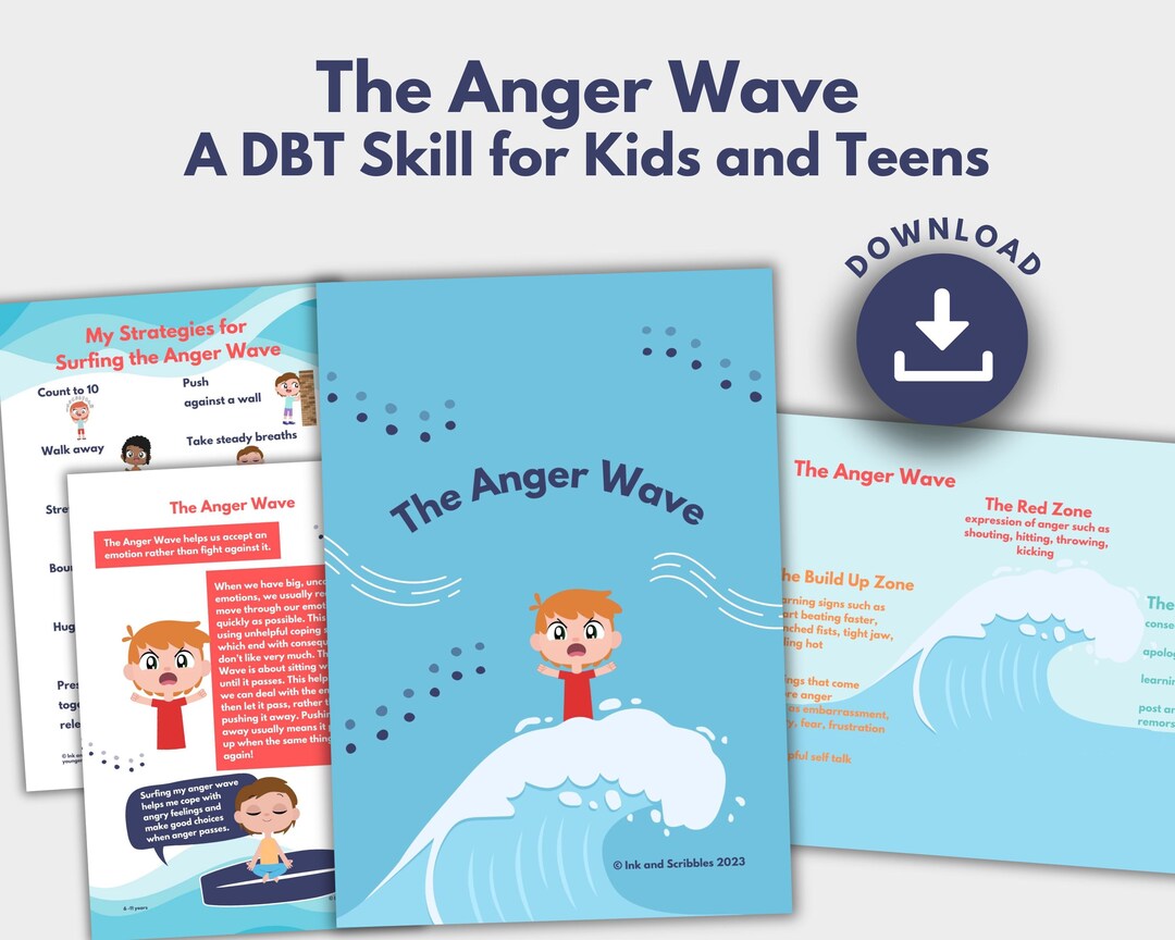 Anger Wave DBT Printable: Emotional Regulation for Teens (PDF) - Etsy