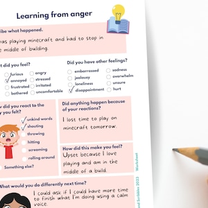 Anger Management Worksheets for Kids: Emotional Regulation, Coping ...