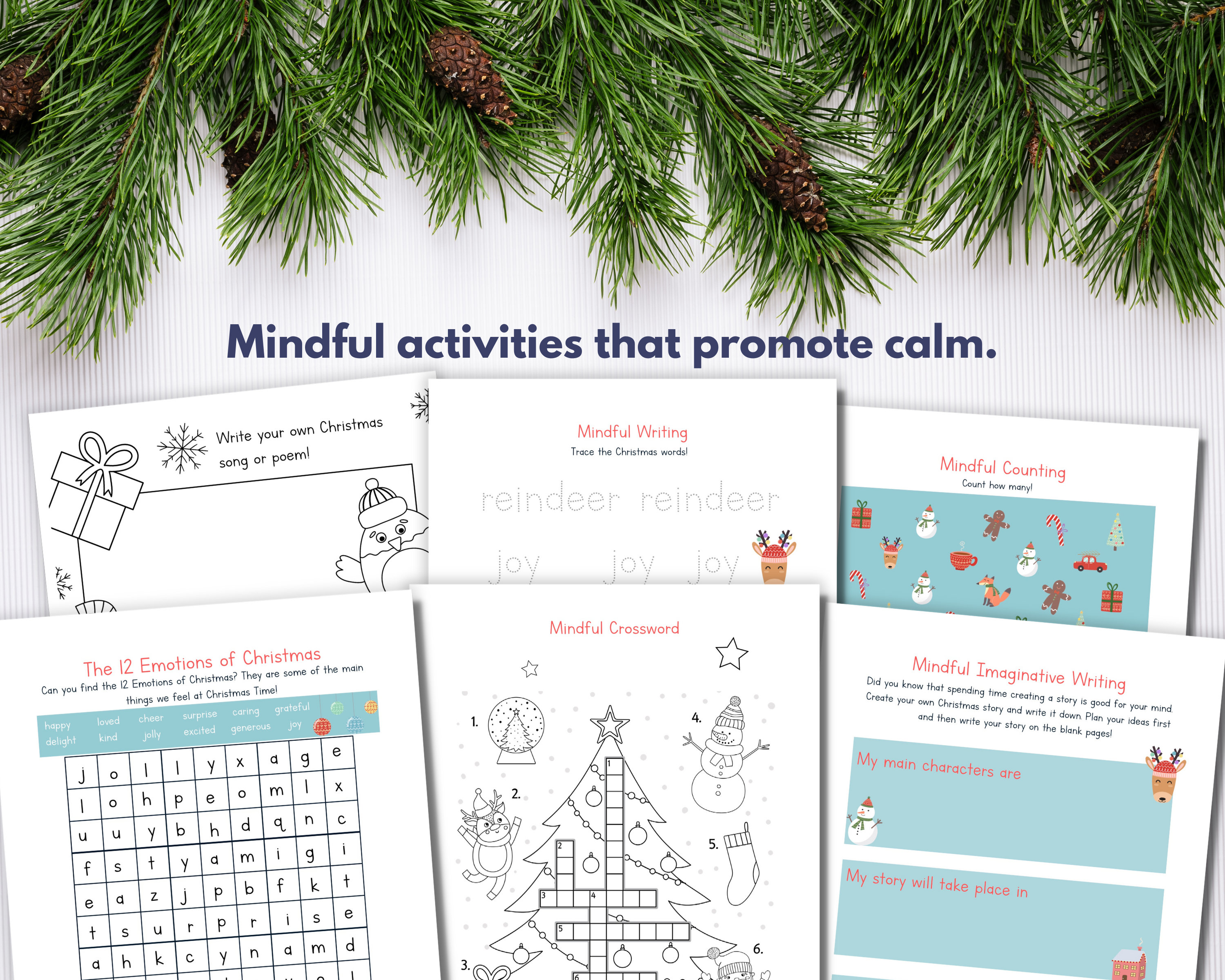 Christmas Activity DIGITAL Pack for Kids PRINTABLE Mindful Xmas Book ...