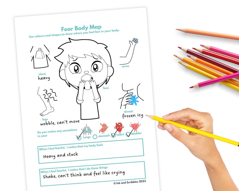 Emotion Identification and Recognition Kids PRINTABLE Body Mapping ...