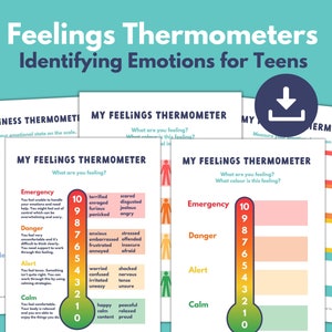 Feelings Thermometer PRINTABLE Scale for Kids and Teens Emotion ...