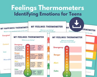 My Feelings Thermometer Poster printable Zones of - Etsy