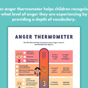 Anger Thermometer for Kids: Identify Feelings (printable, Instant ...