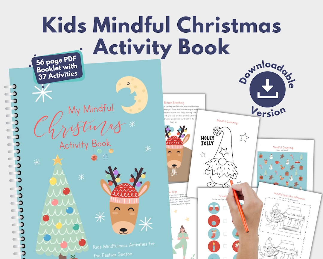 Christmas Activity DIGITAL Pack for Kids PRINTABLE Mindful Xmas Book ...