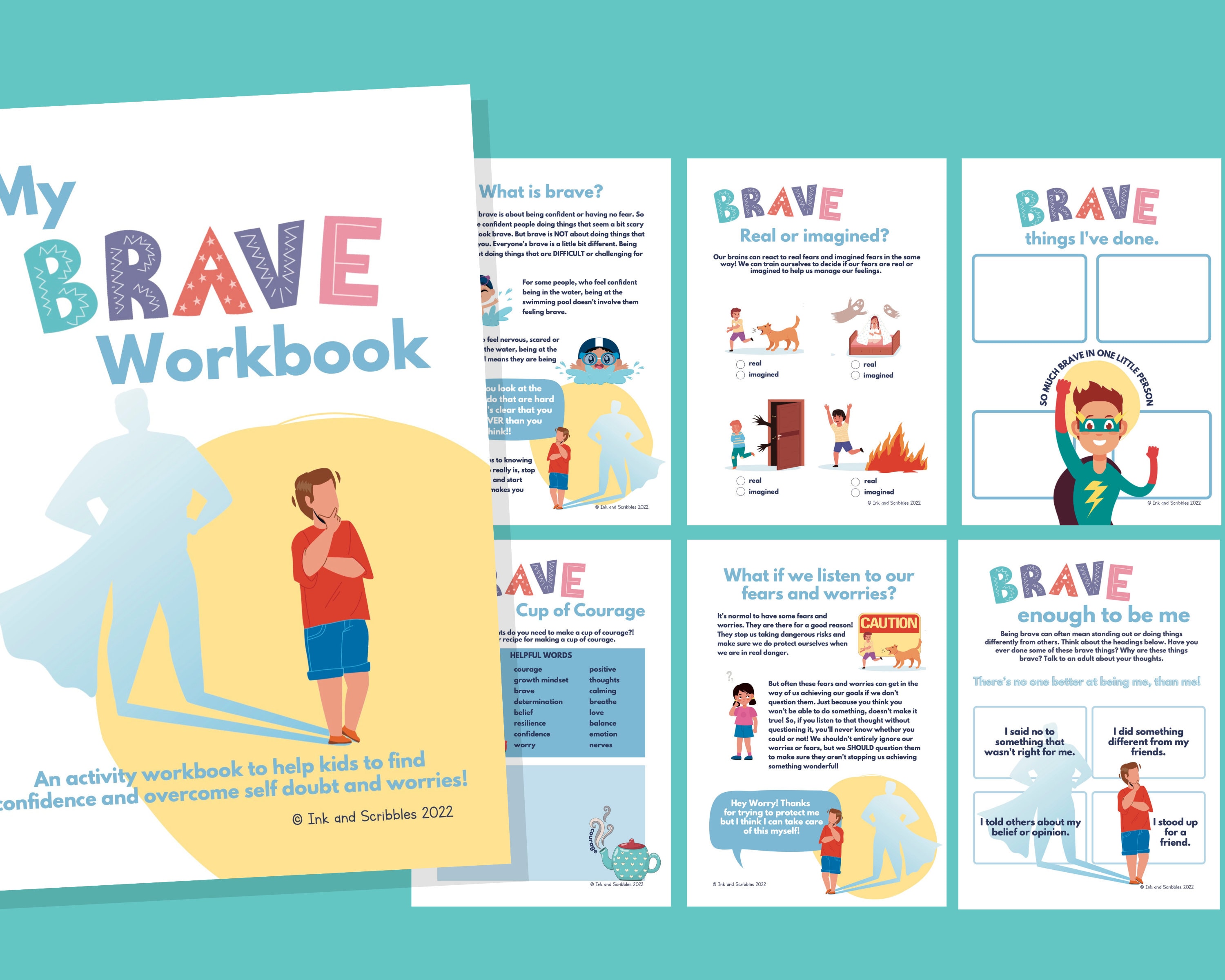 Learning & School Toys Kids Anxiety PRINTABLE Bundle Growth Mindset ...