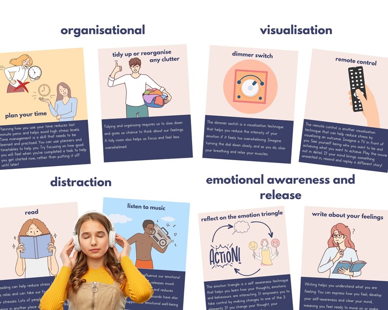 Coping Skill and Calming Strategies Cue Cards for Teens PRINTABLE ...