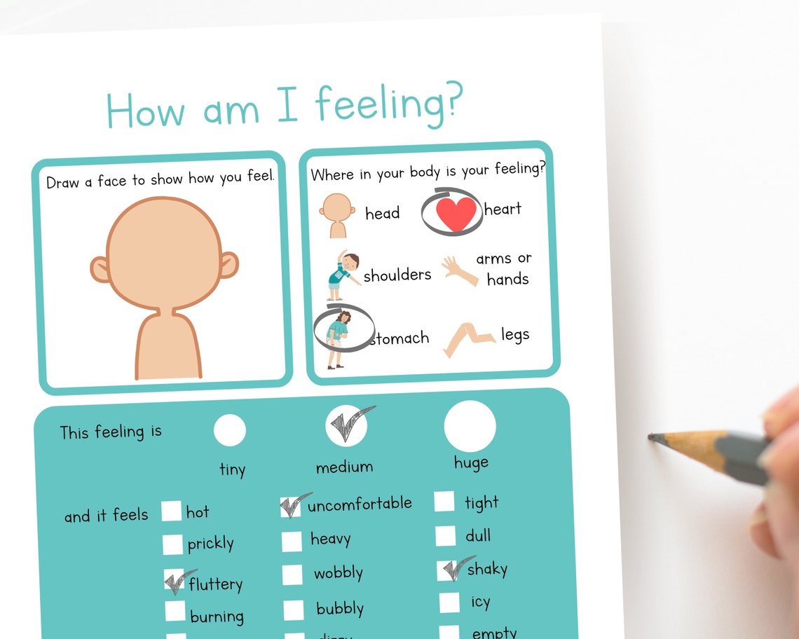 Feelings Check in Sheet PRINTABLE Identifying Feelings | Etsy UK
