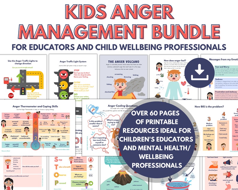 Anger Management for Kids PRINTABLE Bundle for Professional - Etsy