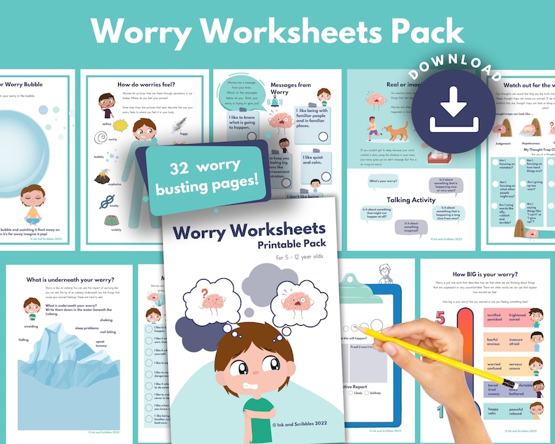 Anxiety Worksheets for Kids: CBT, SEL & Mindfulness Activities for ...