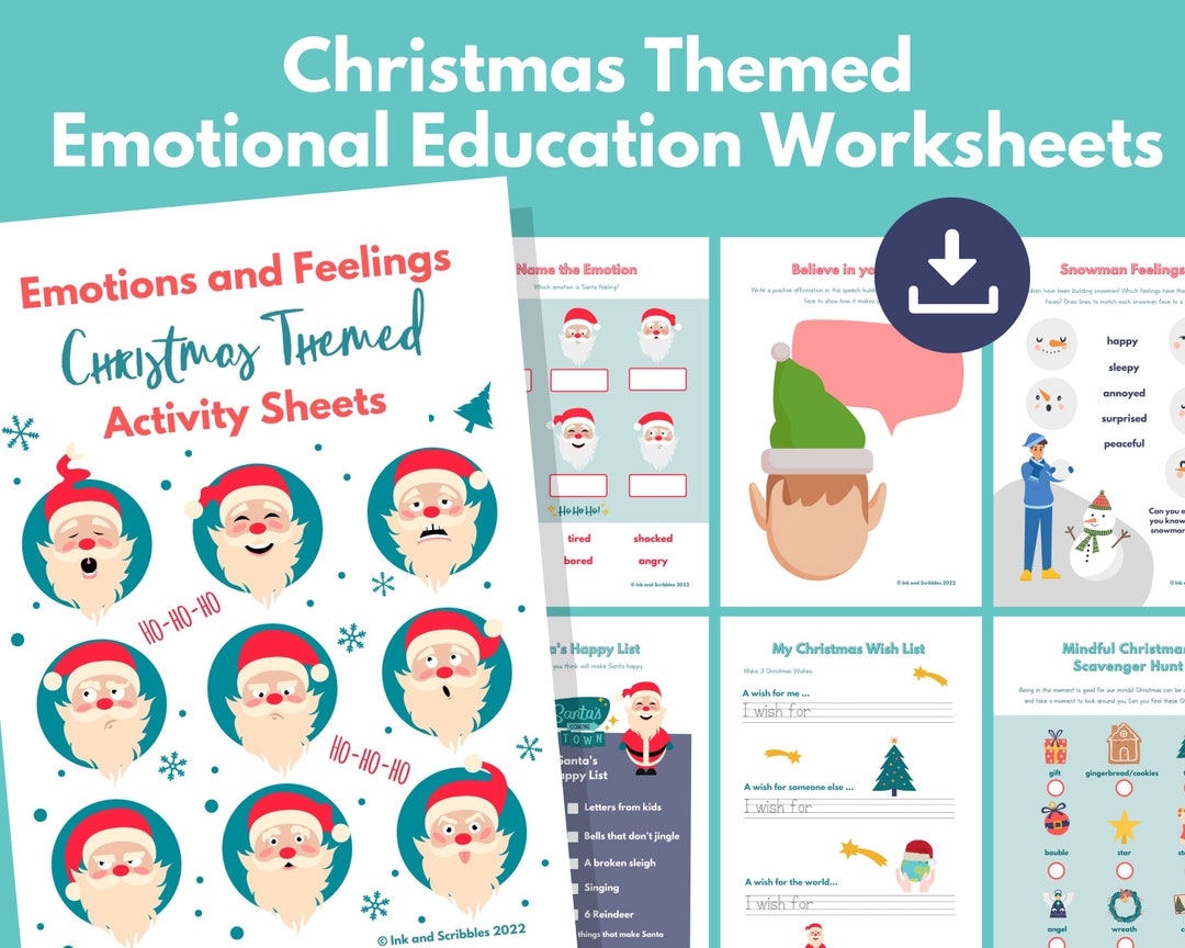Christmas Emotions Feelings Activity Sheets PRINTABLE for Kids - Etsy