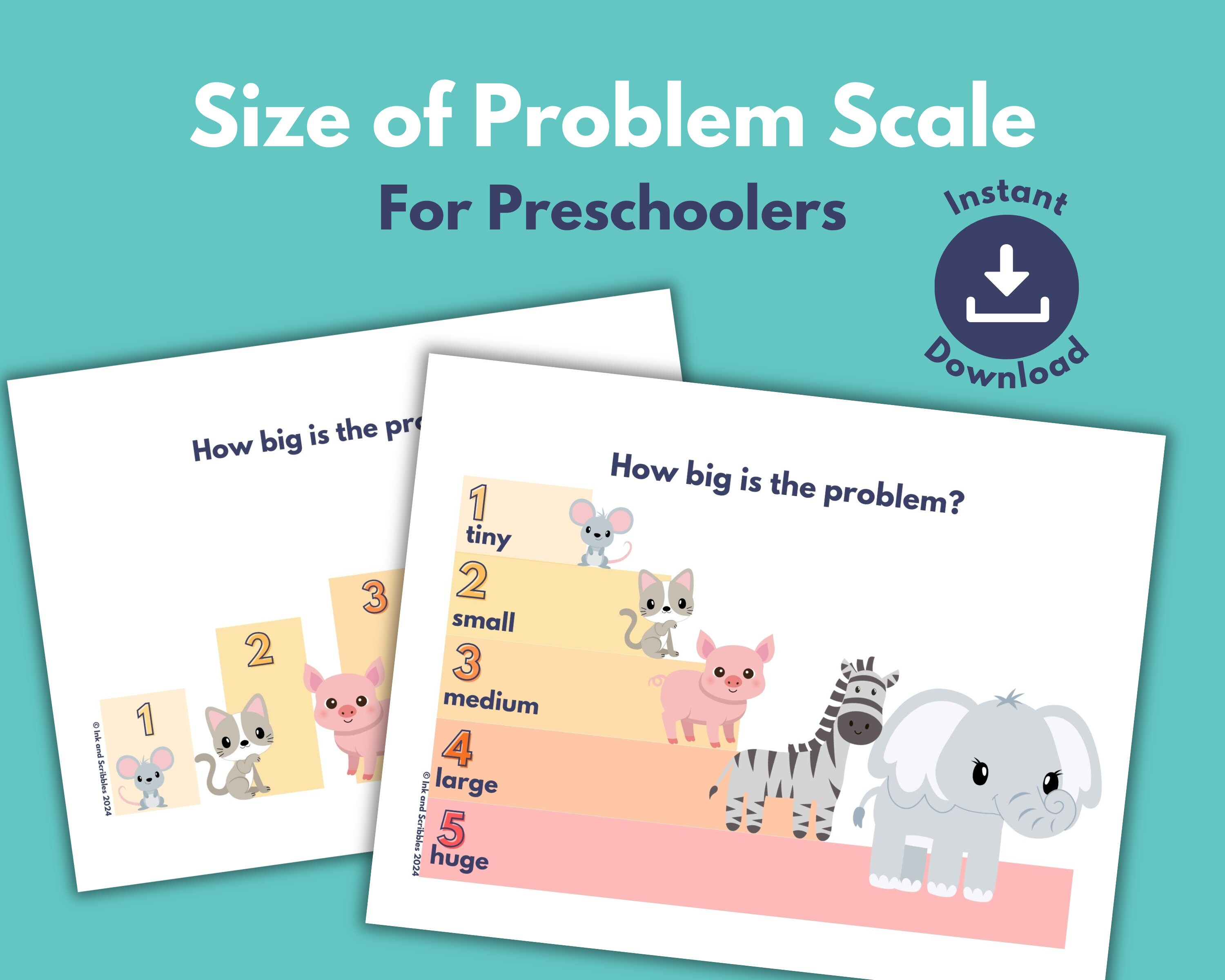 Preschooler Size of Problem PRINTABLE Toddler Emotions Developing ...