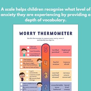 Anxiety Thermometer for Kids: Worry Scale Printable (instant Download ...