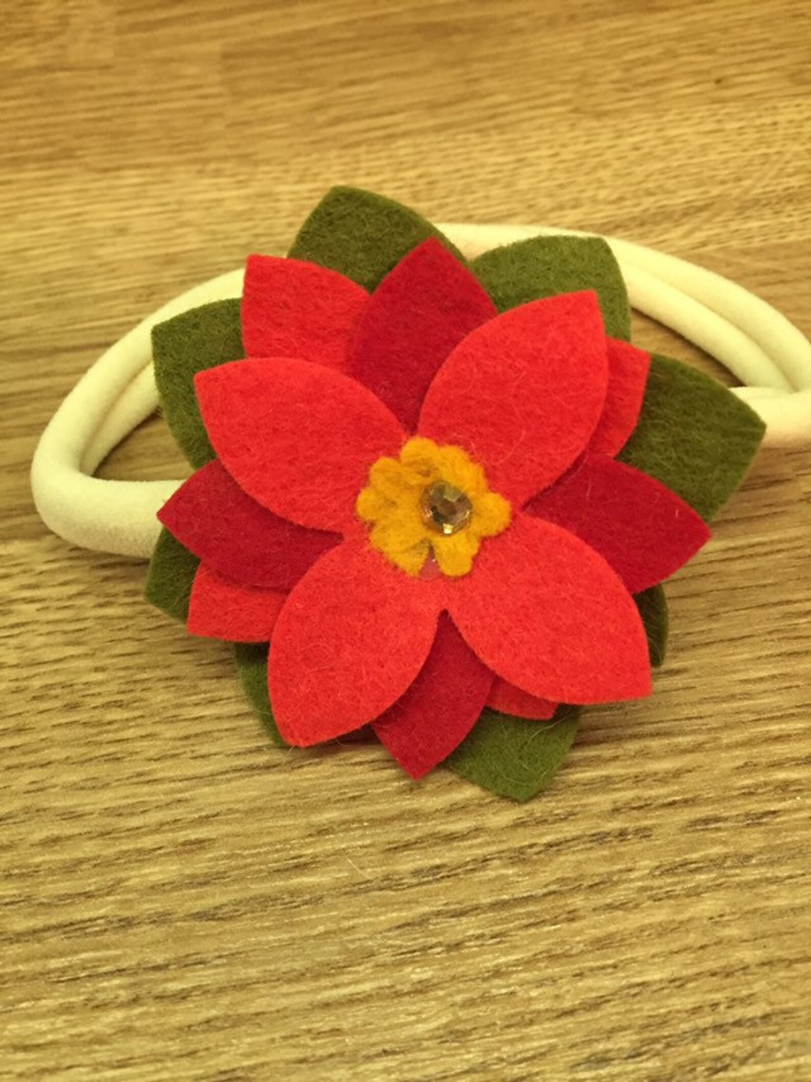Poinsettia Christmas Headband. Girls Christmas Headband. Poinsettia ...