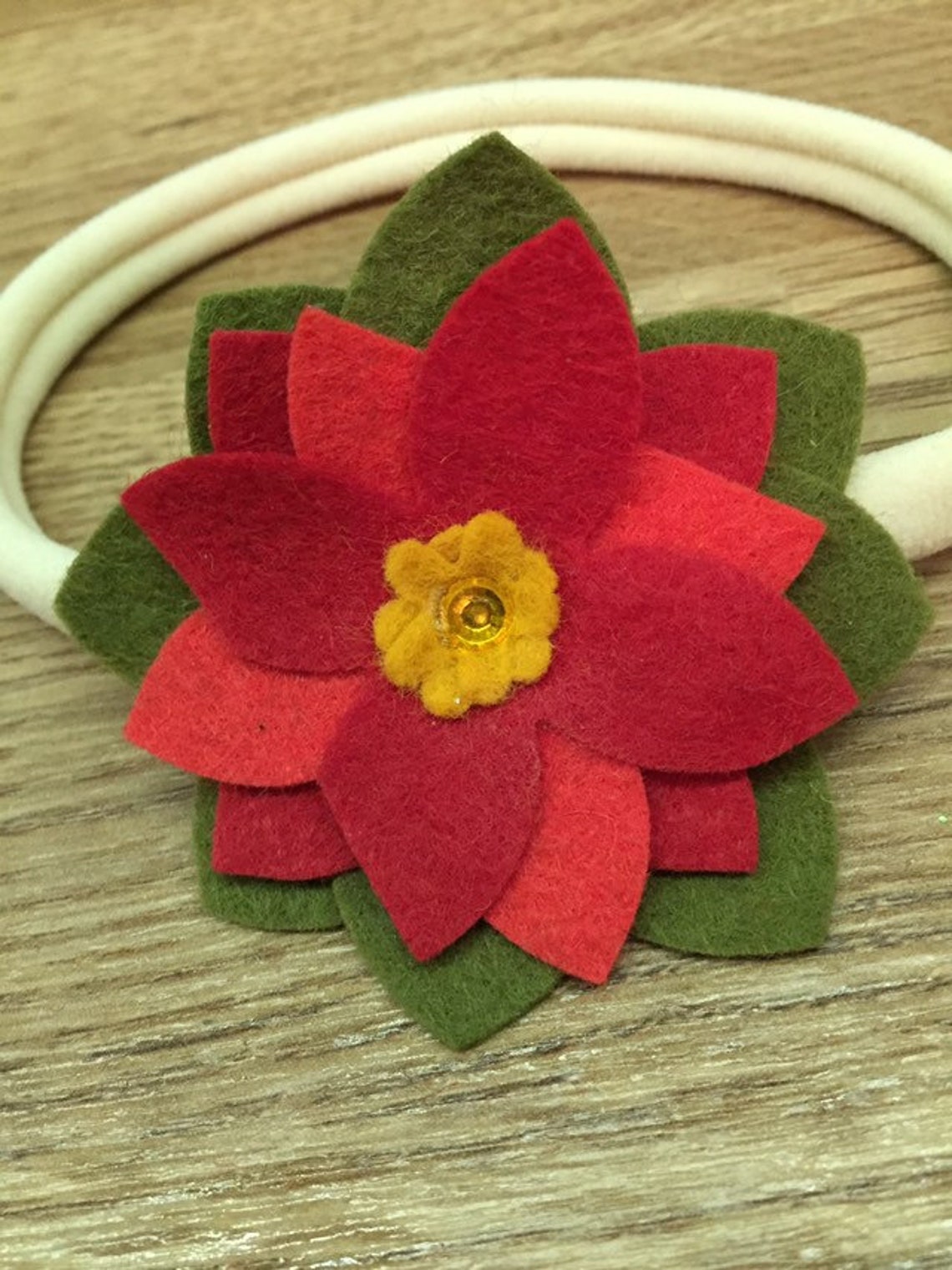 Poinsettia Christmas Headband. Girls Christmas Headband. Poinsettia ...