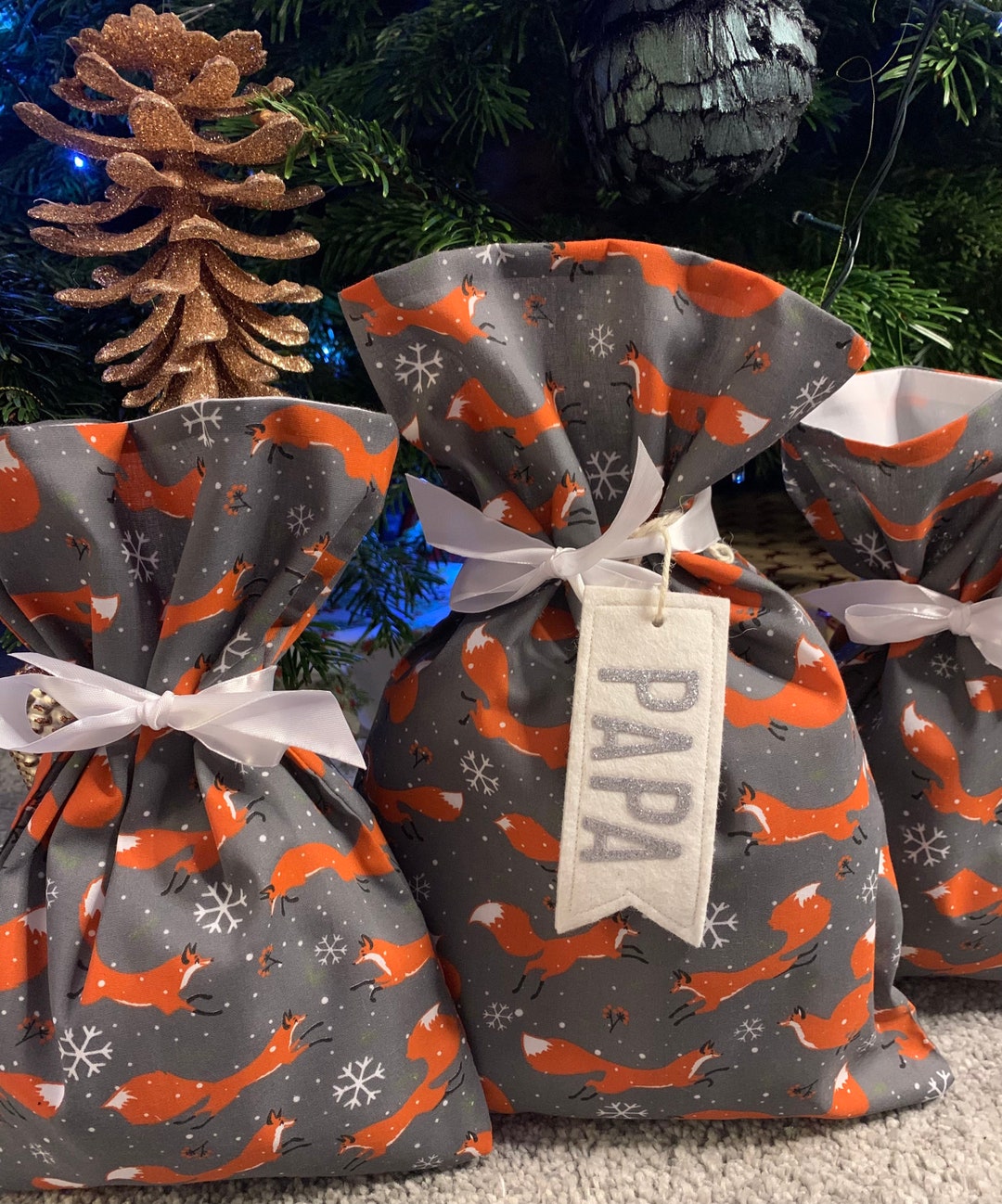Christmas Gift Bags -christmas Foxes - Christmas Gifting - Christmas ...