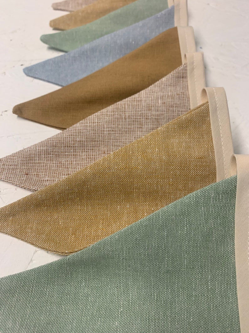 Linen Bunting - Sage & Mustard - Fabric Bunting - Baby Shower - Nursery ...